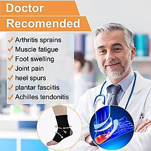 Vinaco 1 Pair Adjustable Compression Ankle Brace for Sprained Ankle, Strong Support & Breathable Ankle Support for Injury Recovery, Joint Pain, Swelling, Man & Women