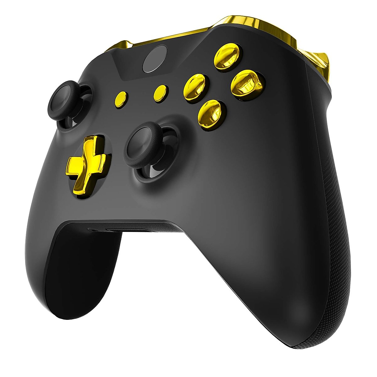eXtremeRate LB RB LT RT Bumpers Triggers D-Pad ABXY Start Back Sync Buttons, Chrome Gold Full Set Buttons Repair Kits with Tools for Xbox One S & Xbox One X Controller (Model 1708)
