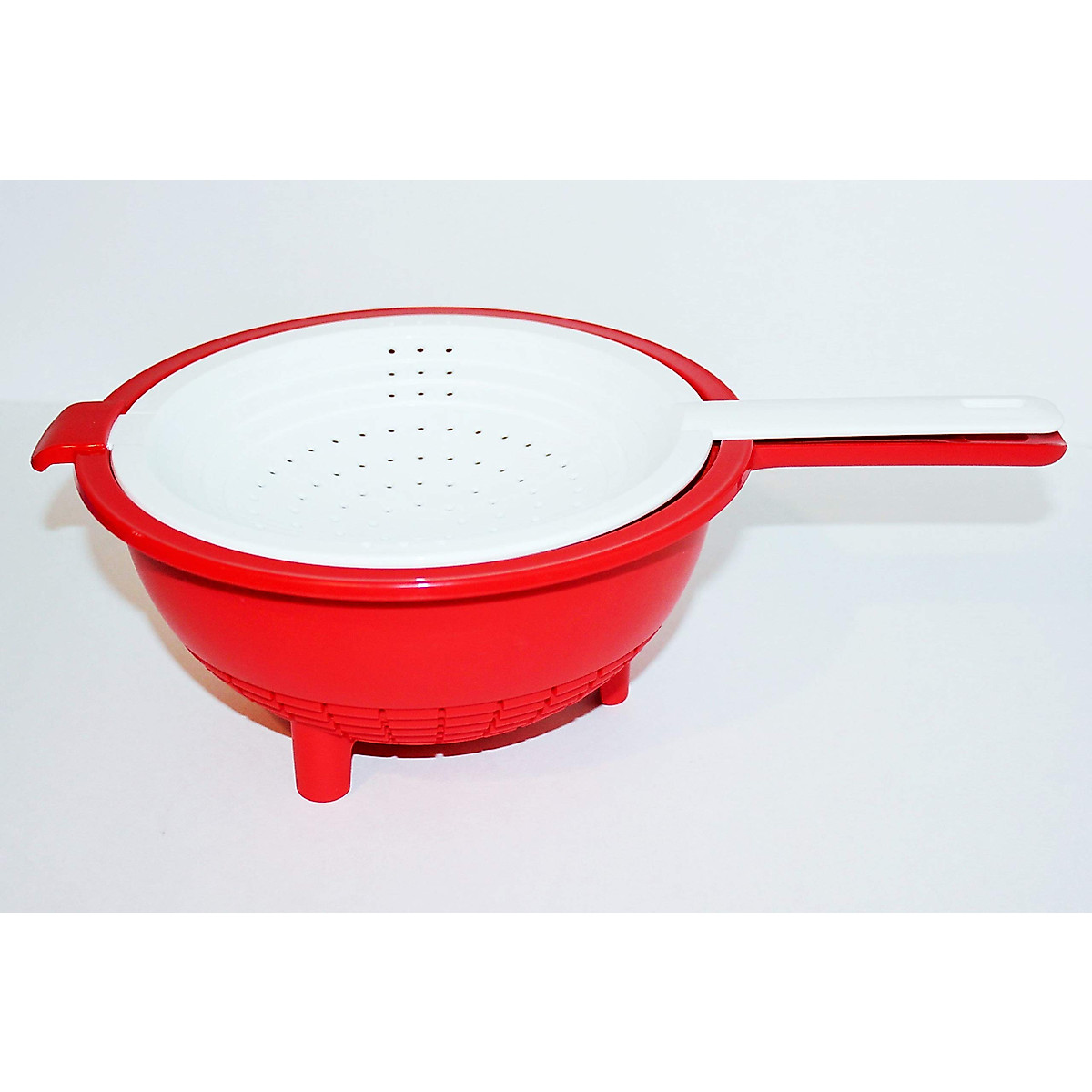 Tupperware Double Colander in Red and White