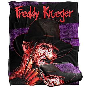 A Nightmare on Elm Street Blanket, 50"x60", Freddy Face, Silky Touch Super Soft Throw Blanket