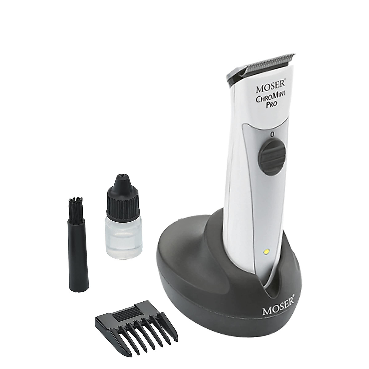 Moser Chrome Mini Cordless Trimmer, White