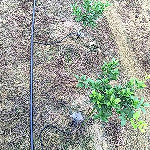 YDJoo 25 Pack Irrigation Drippers Adjustable 360 Degree Full Circle Pattern Water Flow Irrigation Drip Emitters with Stake Micro Spray Fan Shape Drip Irrigation for 4mm/7mm Tube for Home Garden(Blue)