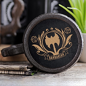 Barbarian Class Beer Mug 17oz Dungeons and Dragons Party Gift for dnd Lovers Wooden Beer Mug Personalized D&D Beer Stein Anniversary Christmas Birthday Gifts For Gamer. Gift for Men Beer Tankard K928