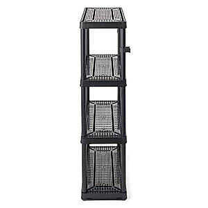 Gracious Living 14'' x 32'' x 54.5'' 4-Shelf Fixed Height Ventilated Medium Duty Shelving Unit for Home, Garage, Basement, Laundry, Black (2 Pack)
