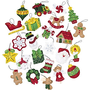 Bucilla Felt Applique Ornament Kit, 2.5" x 2.5", Christmas Minis