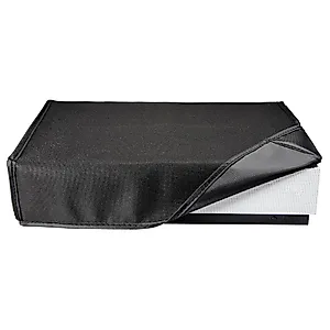 eXtremeRate Black Horizontal Dust Cover for Xbox One S Console Custom Designed Double Layer Soft Neat Lining Waterproof Dustproof Precision Cut Easy Access Cable Port