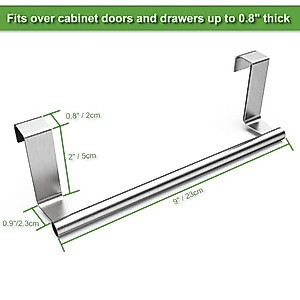 Over The Cabinet Towel Bar, Hand Towel and Washcloth Rack for Bathroom and Kitchen CTB3000 Chrome