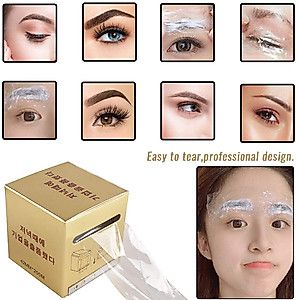 CICITOYWO Disposable Eyebrow Tattoo Plastic Wrap Preservative Saran Barrier Film Microblading Supplies Lips Permanent Make Up Cling Wrap Cover Tape Roll Transparent 2 PCS