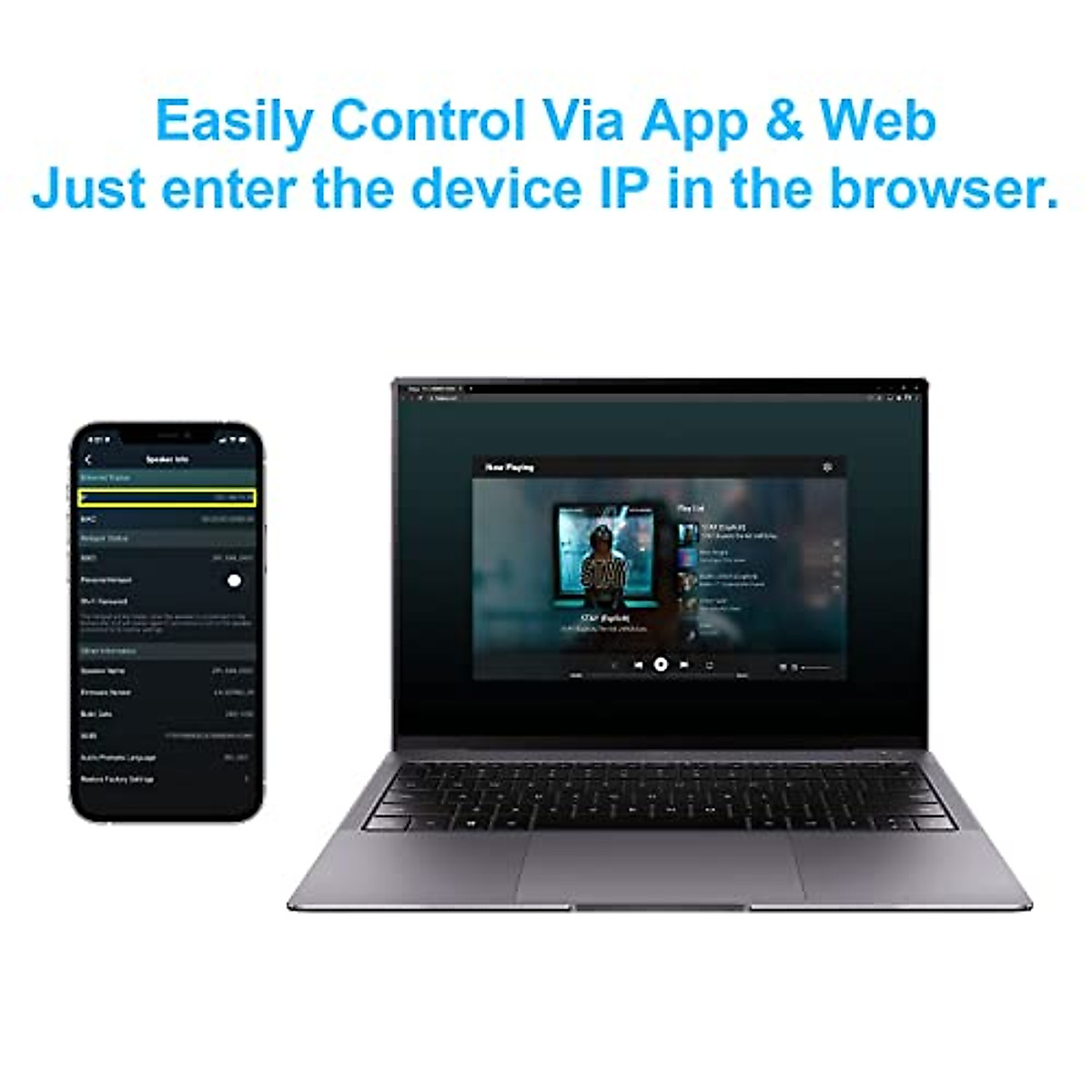 Arylic A50+ WiFi & Bluetooth Home Amplifier,TPA3116 with 50+50W 24V DC/2.0 Stereo Channel,Airplay 1 DLNA,Multiroom/multizone Sync, HiFi Audio Streaming Integrated for Speakers