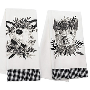 Barn Animals Embellished Dishtowels