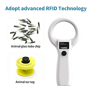 TAEING Pet Mircochip Scanner 134.2kHz Pet Chip Scanner, RFID EMID Animal Handheld Reader Support FDX-B(ISO 11784/11785) Animal Chip Scanner for Pet Dog Cat