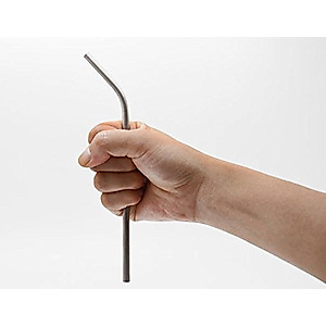 Titanium Super Strong Lightweight Drinking Metal Straws Pack of 4 + 4 Cleaning brush