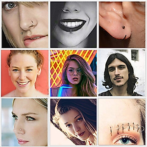 Jstyle 20G 15Pcs Stainless Steel Nose Rings Studs for Women Men Hoop Piercing Body Jewelry