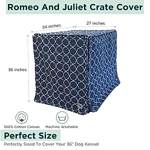 Molly Mutt Dog Crate Cover, Kennel Cover, Romeo And Juliet, 36-Inch Crate