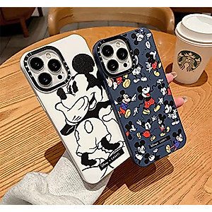 Catoon Mouse Phone Case for iPhone 13/14 Cover Case, Silicone TPU Anti-Drop iPhone13/14 White