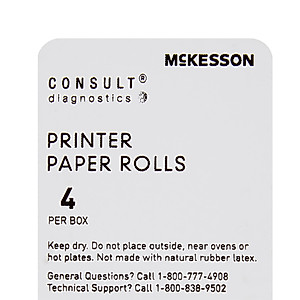 McKesson Printer Paper Rolls 120 Urine Analyzer, 4 Per Box