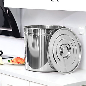 Geetery Stainless Steel Seafood Boil Pot with Basket, Stock Pot with Strainer Turkey Fryer Crab Crawfish Lobster Boil Pot with Injector Thermometer and High Temperature Resistant Gloves Kit (36.9 Qt)