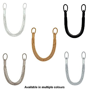 MALANOV Curtain 4 Strand Ropes Tiebacks Tie-Backs, Curtain Handmade Holdbacks, Polyester 4 Strand Cord Rope Tieback - Gold 2 Pack