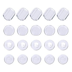 Maxdot 100 Pieces 4 Size Earring Pads Silicone Comfort Earring Cushions for Clips on Earrings, Clear