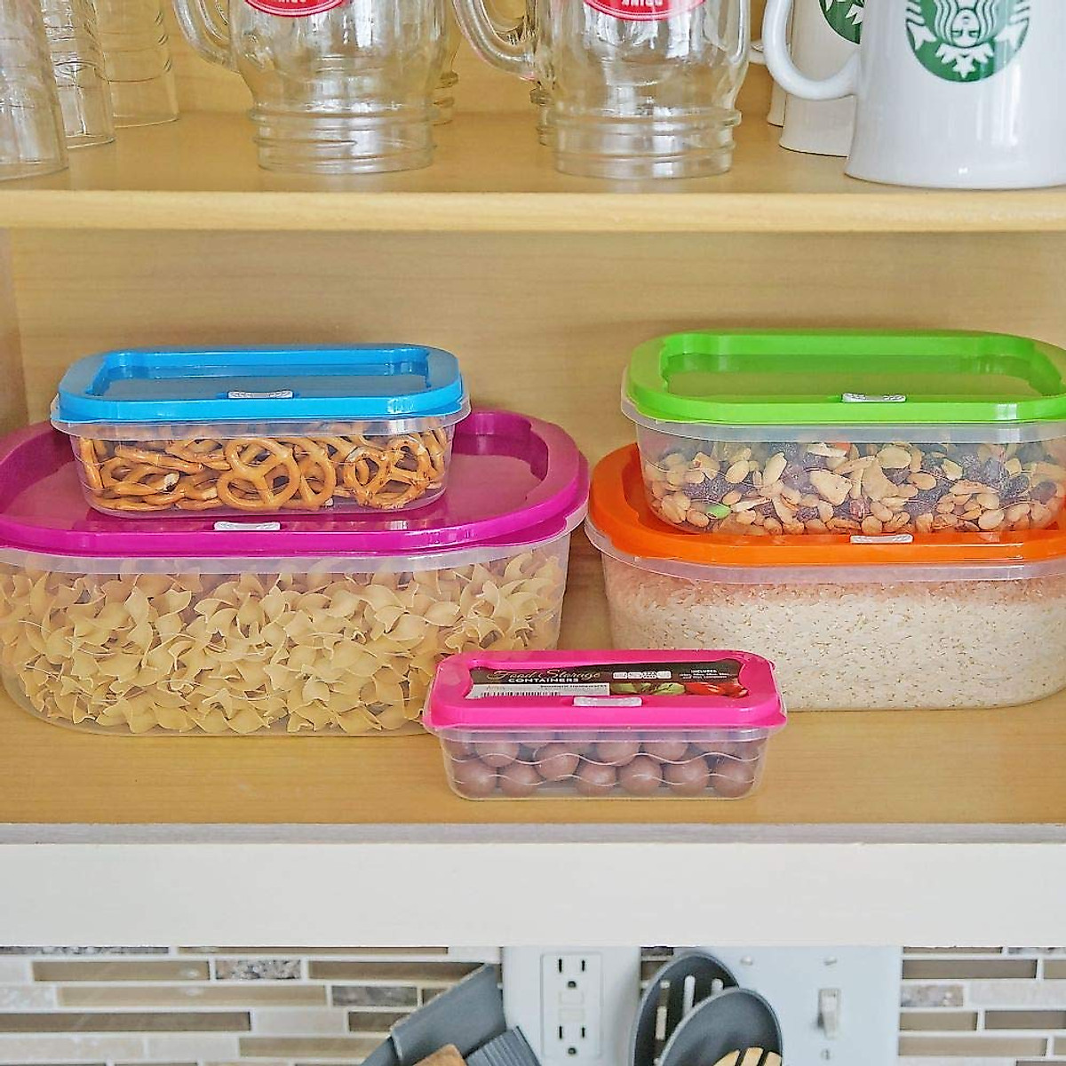Modern Style Nesting Food Storage Containers Set of 5 All New Look High Grade Plastic Durable Unique and Fun Lunch Box Nest