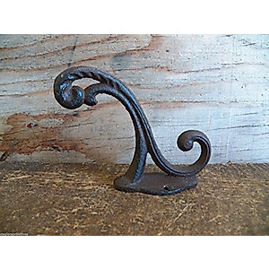 Coat Hat Hooks Cast Iron Lot Set of 6 Double Hook 3.5 Inch Antique Vintage Style