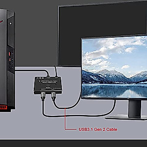 YIWENTEC USB-C USB3.1 Type-C 8K Switch Bi-Direction 8K@30Hz 4K@120Hz Power Delivery 100w 10Gbps Data Transfer Multi-Function Splitter Converter (8K)