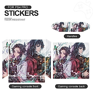 Anime boy girl Kochou Shinobu PS4pro controller and console skin sticker protective cover wireless/wired gamepad controller Full body skin Body Vinyl Sticker Decal Cover Skin