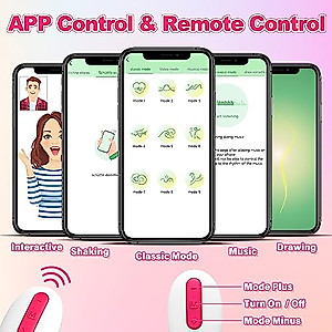Remote Control Vibrator Sex Toys - Adult Toys Female Panty Wearable Silicone Vagina Anal Clit G-spot APP Vibrators Sex Toy Stimulator with 10 Vibration Modes, Adult Sex Toys & Games for Women Couples