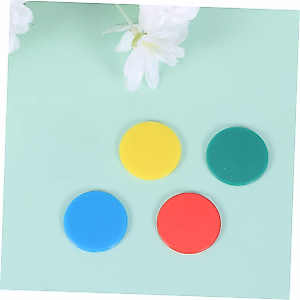 Gogogmee 100Pcs Colored Round Game Chips Acrylic Counting Chips for Bingo Board Games and Party Supplies