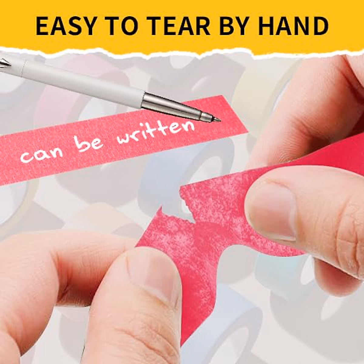 Duccinp Painters Tape, 1 inch x 55 Yards x 2 Rolls Pink Painters Masking Tape for Indoor and Outdoor Use, Medium Adhesive Paint Tape for DIY Crafts, Arts, Painting, Easy Removal