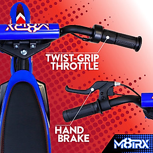 24V Electric Dirt Bike, M8TRIX Ride on Toy Motorcycle for Kids and Teens (Blue)