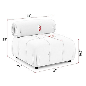 ChicFurnit Couch, L-Shaped Sectional Sofa, Modular Sectional Sofa with Reversible Ottoman, Button Tufted Designed Sofa Couch with Foam Cushions, Reversible Sectional Couches for Living Room, Black