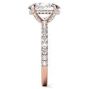 10K Solid Rose Gold Handmade Engagement Rings, 2 CT Oval Cut Moissanite Diamond Solitaire Bridal/Wedding Ring for Women/Her, Minimalist Ring Anniversary Ring Gifts (5)