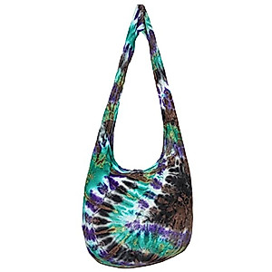 TIE DYE Bohemian Hipster Hobo Boho Hippie Crossbody Bag Purse White Tone 39" (W412)