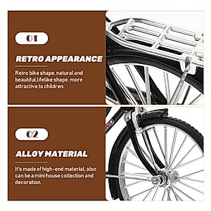 SEWACC Bike Model Alloy Bicycle Ornament Mini Bike Decoration Retro Style Finger Bike Sculpture Miniature Bike for Home Office Decor