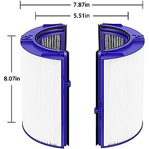 Replacement Hepa Filter Compatible with Dyson PH01 PH02 HP06 TP06 HP07 TP07 HP09 TP09 Air Purifier,True HEPA+Carbon Filter Set（2 in 1） for Dyson Pure Cool Hot Air Purifier,Compare to Part 970341-011