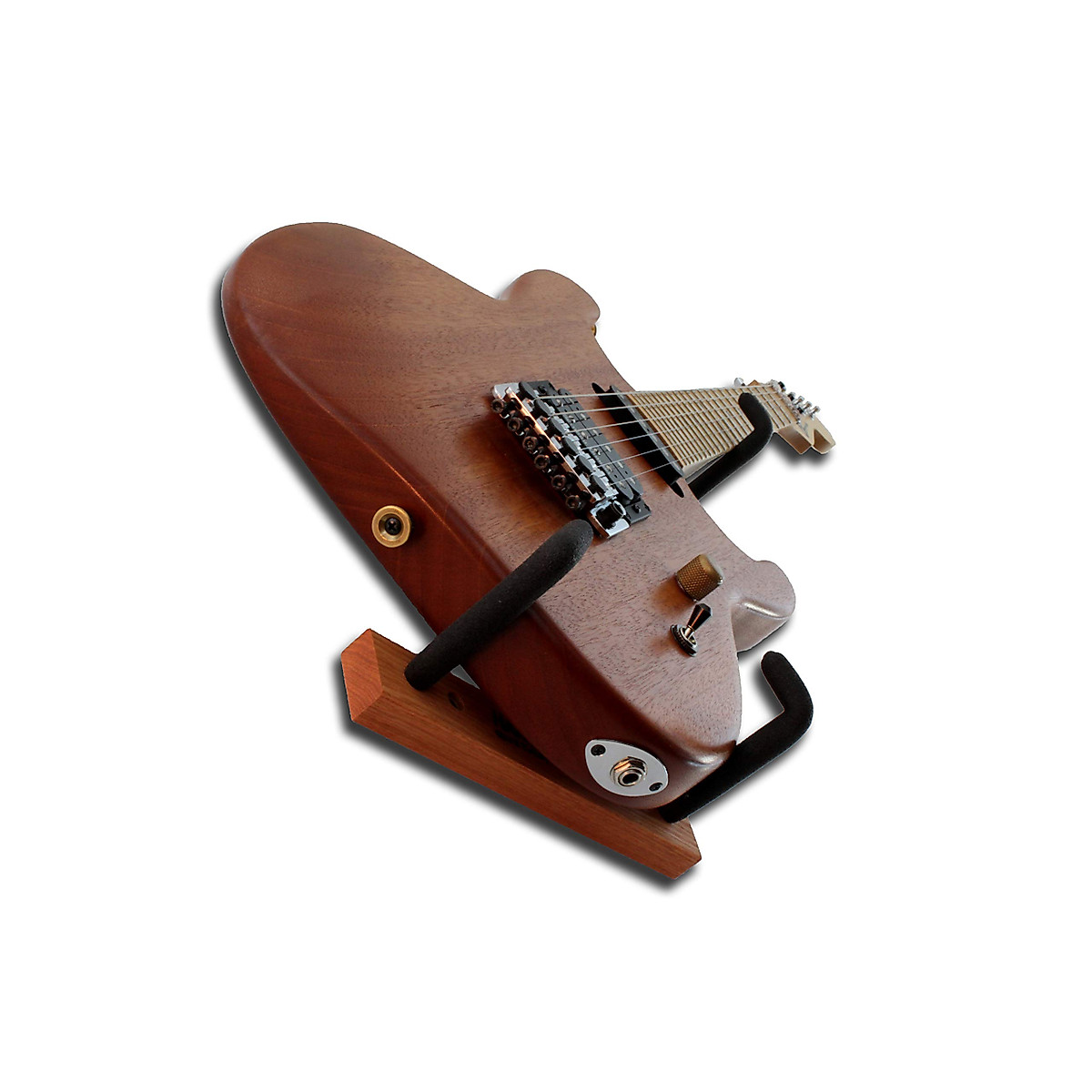 Angled Guitar Wall Hanger Display for Electric and Thin Body Guitars- Classic Finish