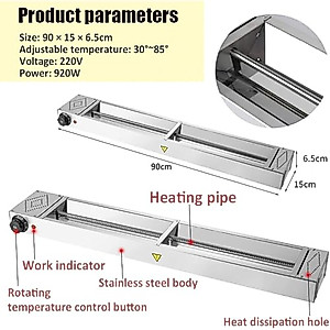 Commercial Food Heat Lamp, Electric Food Warmer for Parties Buffets, Strip Catering Heating Lamp for Keep Food Warm, Restaurant Kitchen Equipment(150x15x6.5cm)