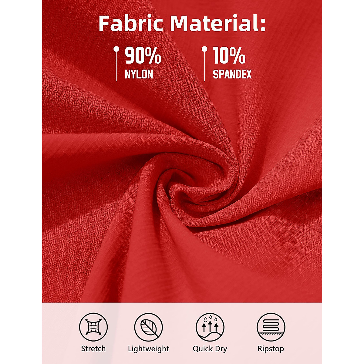 Men's Summer Shorts Hiking Shorts Gym Quick Dry Shorts for Men Capris Shorts Cropped Pants Sweat Shorts Fishing Tactical Long Shorts Red