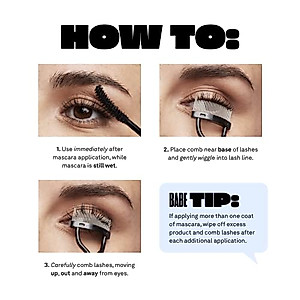 Babe Original Pro Eyelash Separator, Removes Clumps on Mascara, Reusable Stainless Steel Lash Comb for Cleaning Lashes