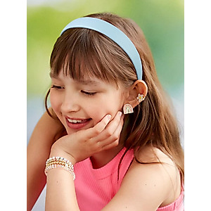 Blue Headbands for Women Light Blue Hairband Faux Leather Headband for Women and Girls Plastic Hard Head Band Solid Colors 1 Inch Thin Hair Bands