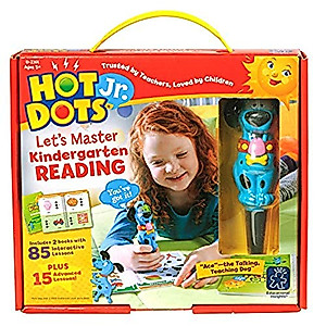 Educational Insights Hot Dots Jr. Let's Master Kindergarten Reading, Ages 5 and Up, (100 Self-Checking Lessons) & Hot Dots Jr. Beginning Phonics Card Set