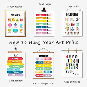 ARPEOTCY Rainbow Kids Playroom Wall Decor, Colorful Wall Art Posters, Educational Wall Art Prints for Nursery Wall Decor, Set of 6, 8x10in, Unframed