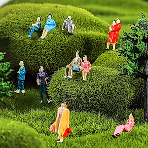 Hungdao 100 Pcs Small 1: 87 Ho Scale Tiny People Figurines Miniature People Figurines Sitting Standing Tiny People Model Trains Architectural People Painted Figures for Park Street Miniature Scenes