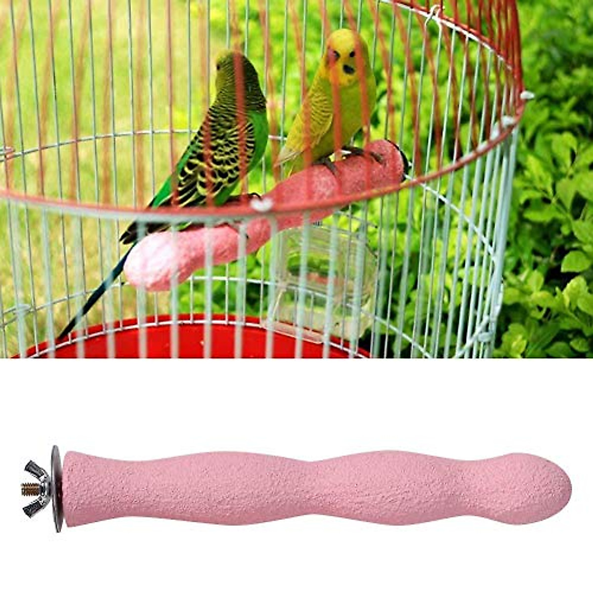 Bird Perch, Parrot Claw and Beak Frosted Grinding Bar Standing Stick Cage Toy for Parakeet African Grey Amazon Cockatoo Budgies Cockatiel(L)