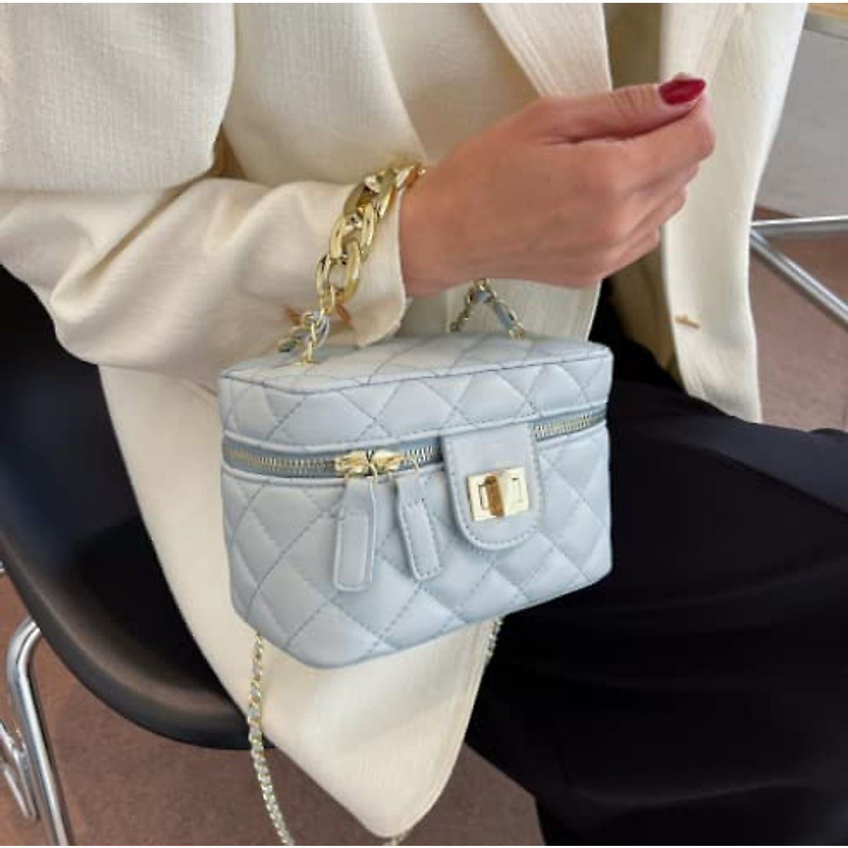 2022 New Diagonal Bag - Shoulder Bag for Women, Lingge embroidery fashion handbag/Leather Shoulder Bag Ladies Handbag (B)