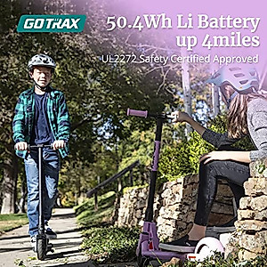 Gotrax GKS Electric Scooter, Kick-Start Boost and Gravity Sensor Kids Electric Scooter, 6" Wheels UL Certificated E Scooter for Kids Age of 6-12 (Pink)