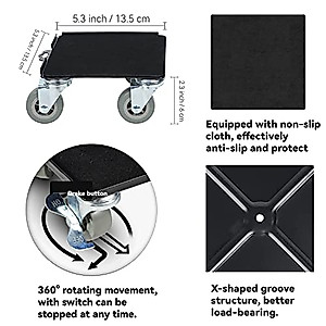 360°Rotating Wheels Furniture Dolly for Moving with 4 Lockable Wheels, 2800Lbs Load Capacity Heavy Furniture Lifter Roller Mover for Moving Heavy Furniture Sofa/Refrigerator/Washing Machine/Cabinet