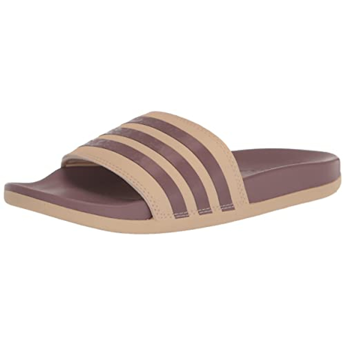 adidas Women's Adilette Comfort Slides Sandal, Sand Strata/Wonder Oxide/Sand Strata, 8