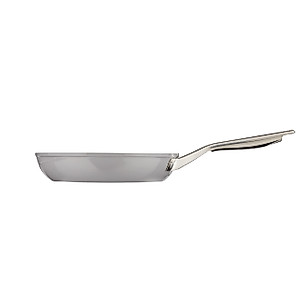 MsMk Non-Stick Small 8 Inch Enamel Frying Pan Grey - Stain-Resistant, Dishwasher Safe, Easy to Clean - Perfect for Runny Eggs, Steak, Avocado - Lightweight with Hollow Stainless Steel Handle